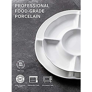 LAUCHUH 3 Tier Serving Stand Chip and Dip Serving Set Pocerlain Oval Bowl Set with Stand White Serving Bowl for Entertaining Tiered Tray Decor for Countertop