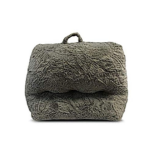 Heritage Kids Faux Fur Grey Bean Bag Sofa Chair with Top Handle, Ages 2+, Large, Grey