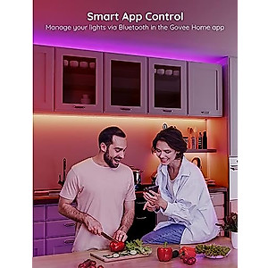 Govee 130ft LED Strip Lights, Bluetooth RGB LED Lights with App Control, 64 Scenes and Music Sync LED Lights Strip for Bedroom, Living Room, Party, ETL Listed Adapter (2 Rolls of 65ft)