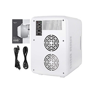 Cooluli 10L Mini Fridge for Bedroom - Car, Office Desk & College Dorm Room - 12v Portable Cooler & Warmer for Food, Drinks, Skincare, Beauty & Makeup - AC/DC Small Refrigerator with Glass Front, Blue