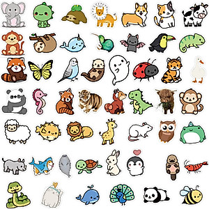 300Pcs Cute Animal Stickers for Kids, Kawaii Stuff Water Bottle Stickers Pack Vinyl Waterproof Vsco Laptop Skateboard Stickers Aesthetic Computer Phone Stickers for Kids Teens Girls