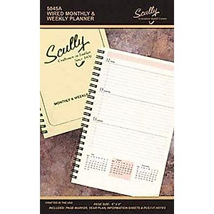 Scully Leather 2024 WIRED Desk Weekly & Monthly Refill, Page Size 5 x 8 inch