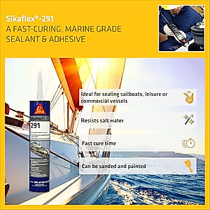 Sikaflex-291, Black, General all-purpose fast cure marine adhesive and sealant. Polyurethane sealant for boats, 10.1 fl. oz Cartridge