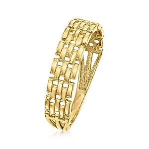 Canaria 10kt Yellow Gold Panther-Link Ring. Size 8