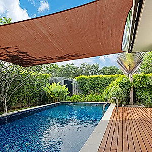 Yardmaker Sun Shade Sail Canopy Square 12'x12' Outdoor Shade sail for Patio Backyard Garden, Brown