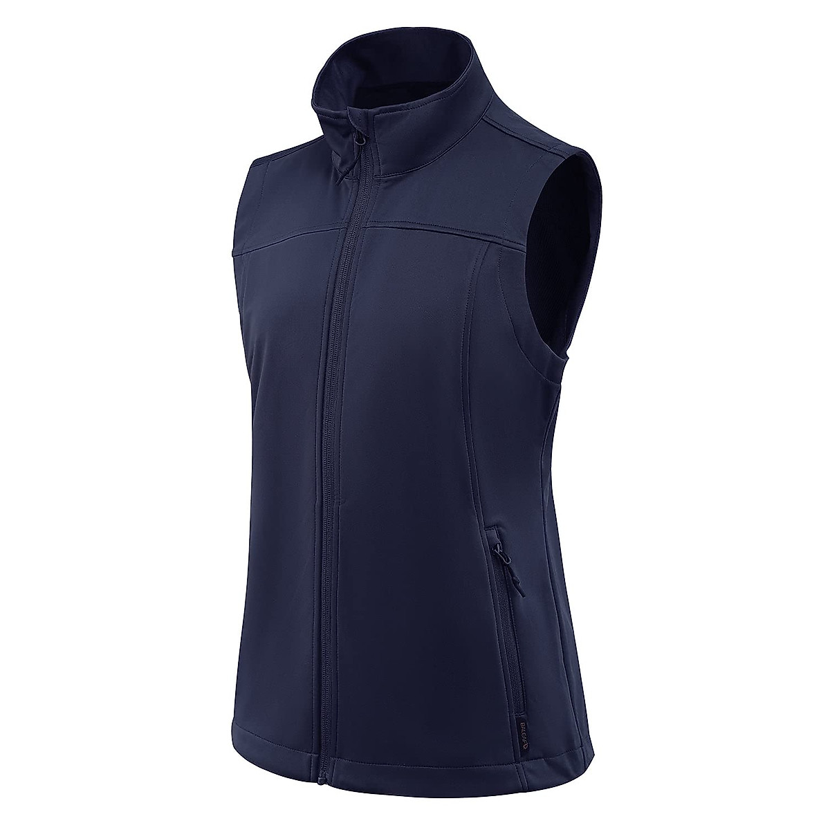 baleaf Women's Lightweight Vest Softshell Sleeveless Jacket Windproof Stand Collar with Zipper Pockets Running Hiking Golf Navy Blue L