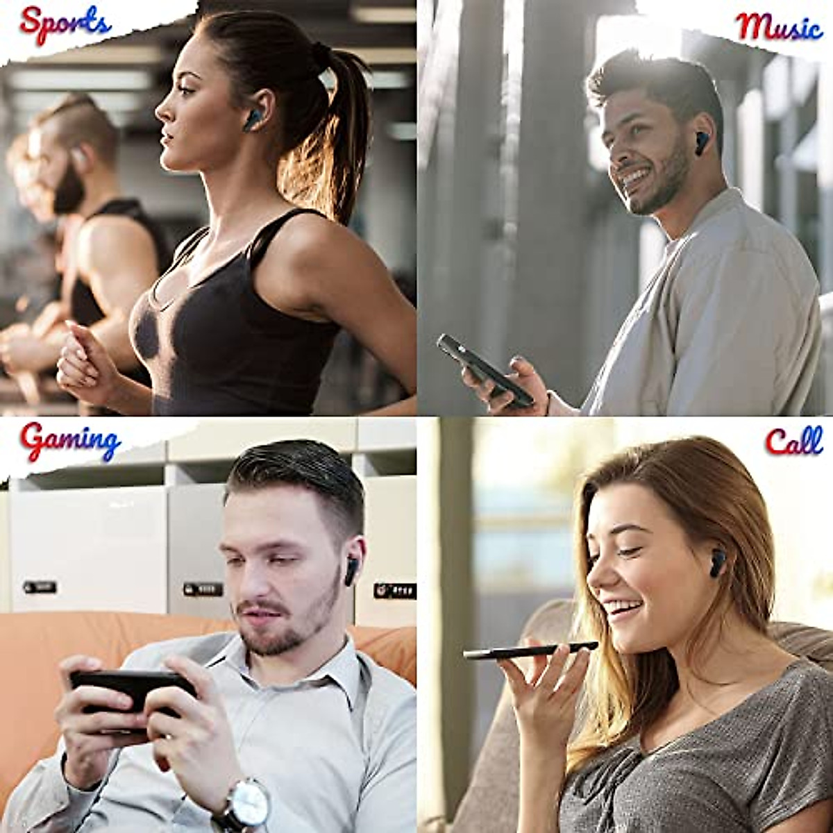 Bluetooth 5.3 Headphones for Samsung S22 S23 Ultra,True Wireless Noise Canceling Earbuds,Bluetooth Earbuds Earphones,Sweat Resistant,Built-in Microphone,Deep Bass for Galaxy S22 S21 S20 FE A53 A12 A13