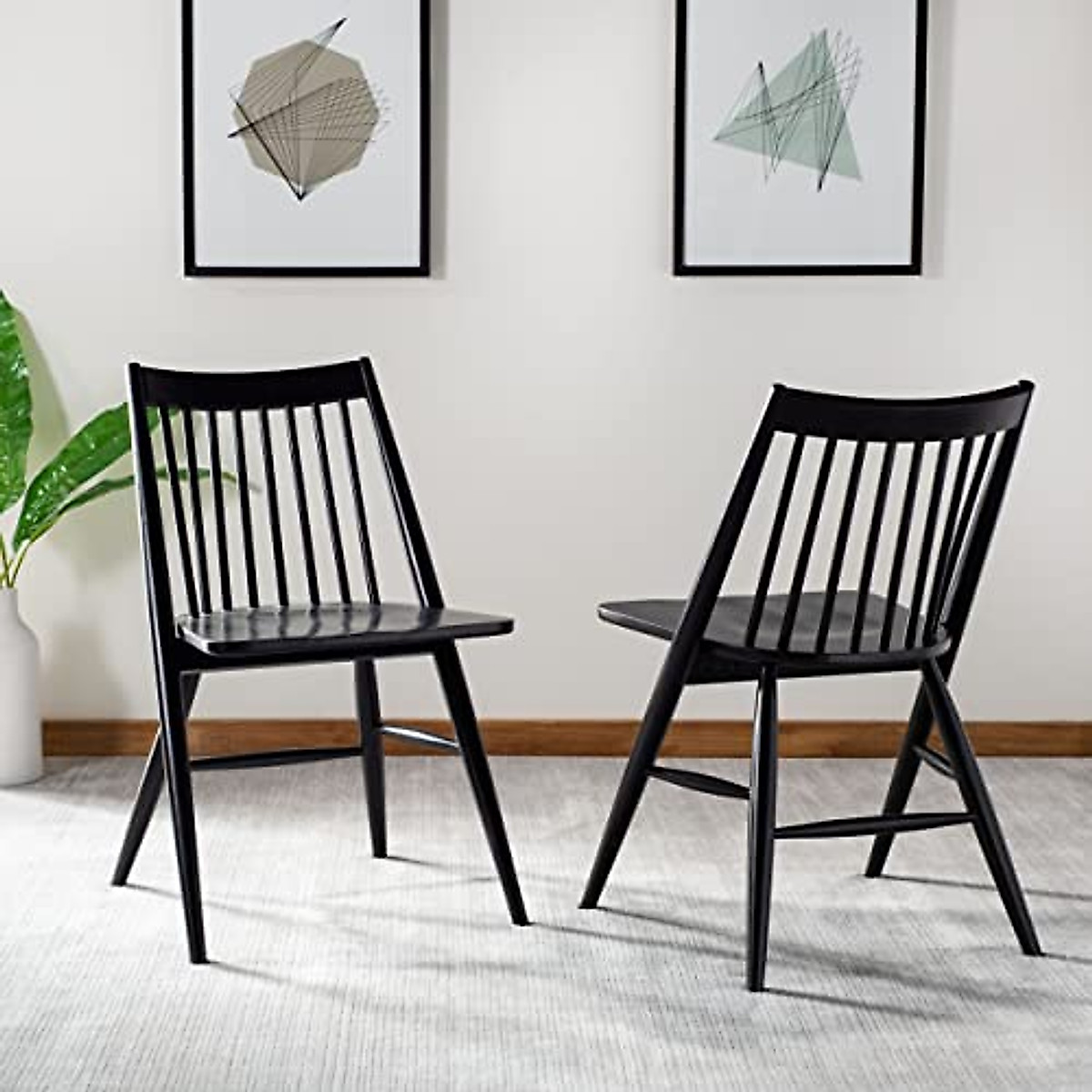 Safavieh Home Collection Wren Black 19-inch Spindle Dining Chair (Set of 2)