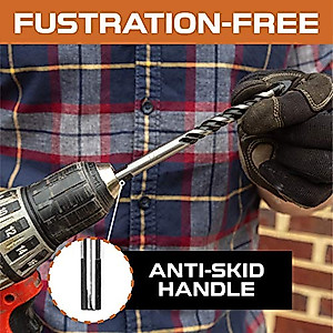 Masonry Drill Bit Set of 10 for Concrete, Ceramic Tile, Brick, Glass, Plastic, Wood & More - Chrome Plated with Carbide Tips