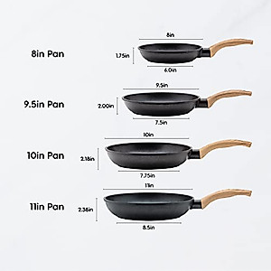 IRIS USA 10 Inch Non-Stick Frying Pan, Skillet with MEGASTONE™ Coating for Healthy Cooking, Everyday Cookware, PFOA Free