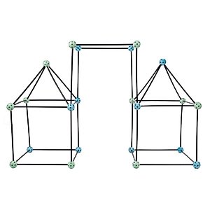 Construction Fort Building Toy Set for Kids with 60 Pieces - Build and Play Kit for Indoor and Outdoor Use - For Boys and Girls by Hey! Play! , Green