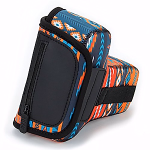 USA GEAR DSLR Camera Sleeve with Neoprene Protection, Holster Belt Loop and Accessory Storage - Compatible with Canon EOS Rebel T7, T8, SL3, R7, Nikon D3400, Pentax K-70 and Many More (Southwest)