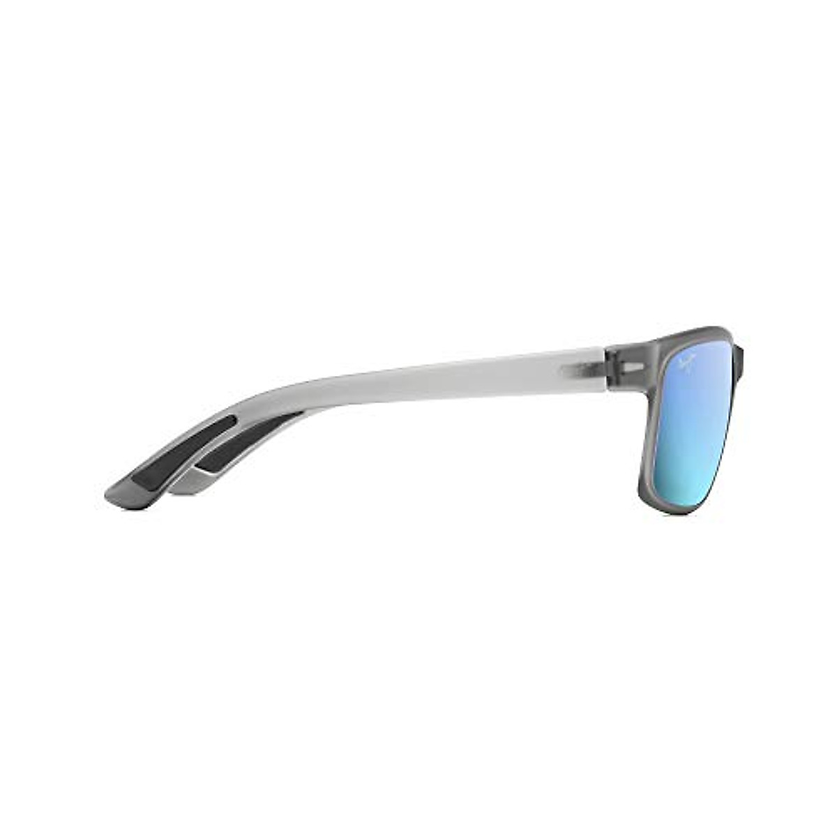 Maui Jim Pokowai Arch W/Patented Polarizedplus2 Lenses Rectangular Sunglasses Pure Collection Polarized, Translucent Matte Grey/Blue Hawaii, Medium
