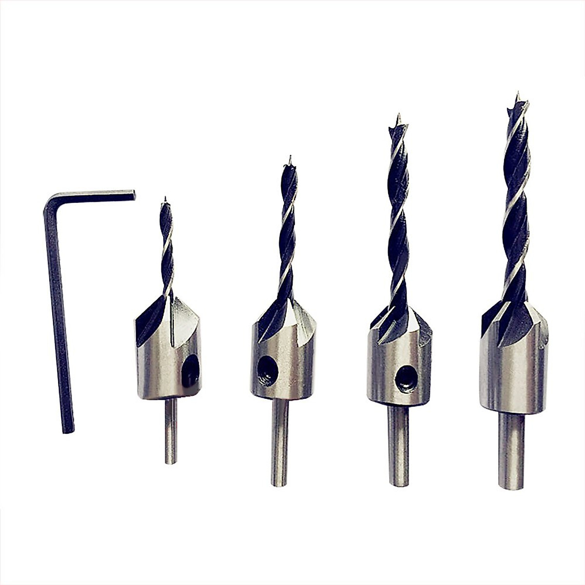 NUZAMAS 7pcs HSS Countersink Drill Bits Set Woodworking Reamer Chamfer Tool, 3-10mm Pre-Drill Counterbore Drill Bits Made for Screw