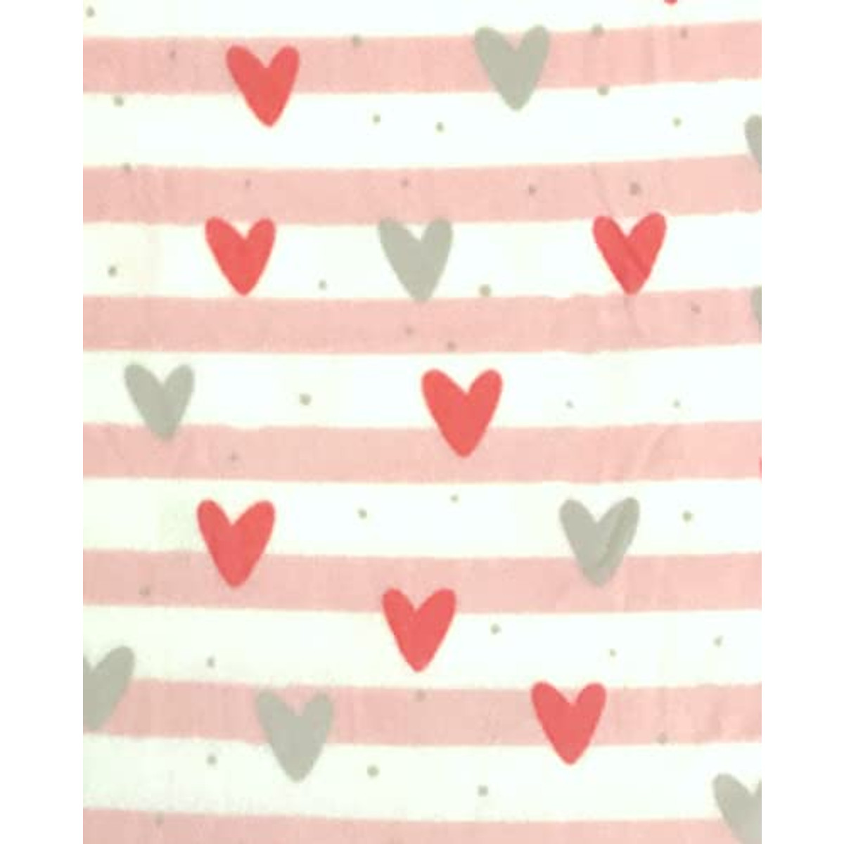 VCNY Valentine Soft Throw Blanket: Stripes and Hearts, Grey Pink Black White, Accent for Couch Sofa Chair Bed or Dorm (Design 5)