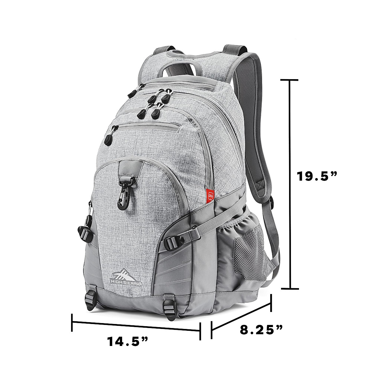 High Sierra Loop-Backpack, School, Travel, or Work Bookbag with tablet-sleeve, Black, One Size