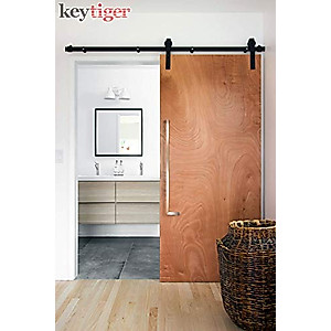 24 Inch Square Rectangle Flat Shape Stainless Steel Modern Contemporary Entry Door Handle Bar Pull Shower Glass Sliding Barn Door Entrance Interior Exterior Door Pull Push Brush Nickel Satin Finish