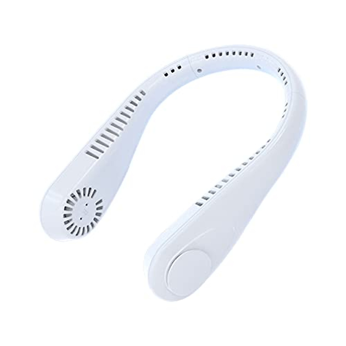 Leafless Hanging Neck Fans - Portable Hands Free Bladeless Fan with 3 Speed Adjustable Strong Wind&No Hair Twisting&Short Charging&Long Use Time for Traveling Outdoor (White), 9.45x6.69x2.4in