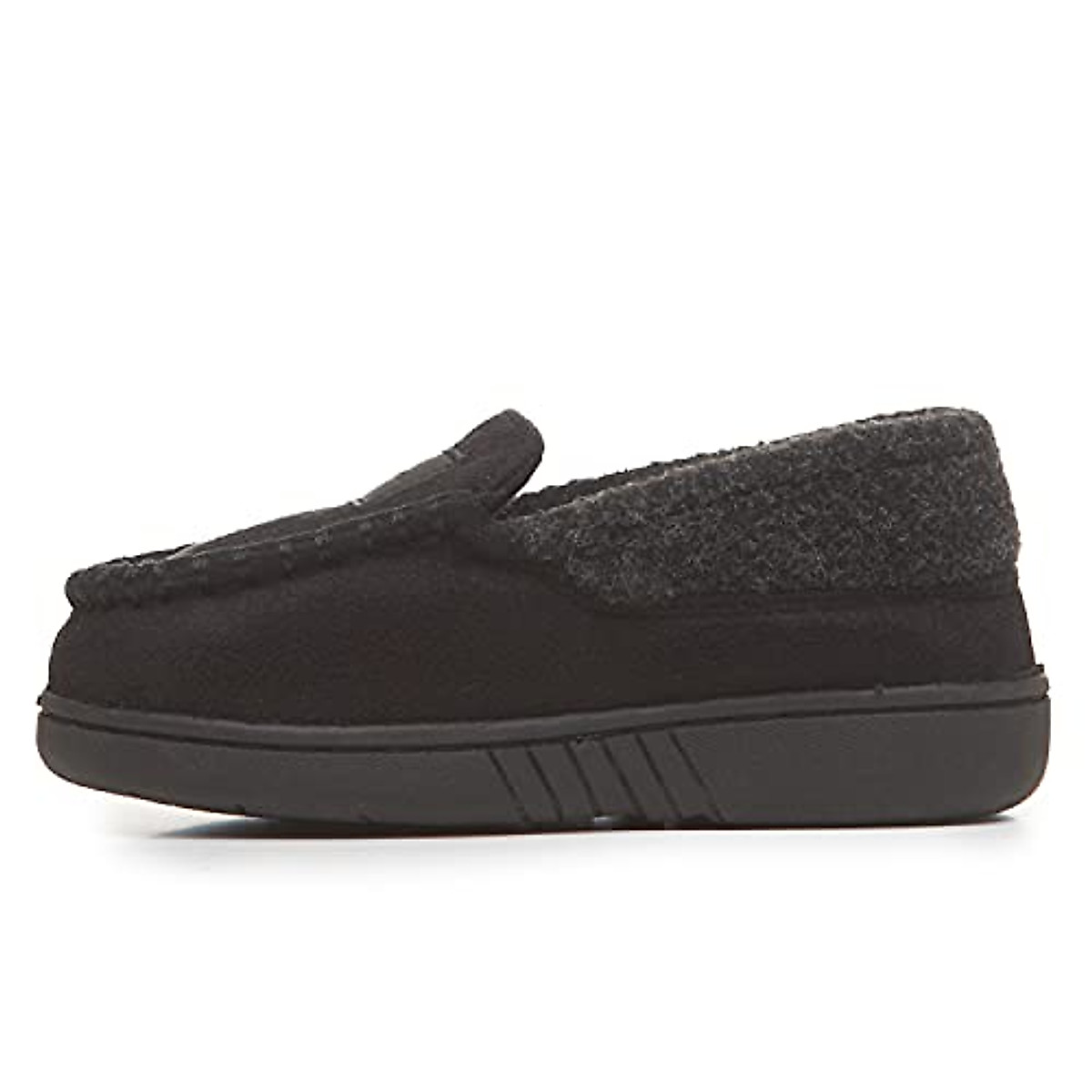 Lucky Brand Boy's Micro-Suede Moccasin Loafer Slippers with Plaid Lining
