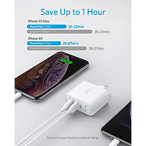 Anker Elite Dual Port 24W Wall Charger & Powerline II Lightning Cable (3 Pack), Compatible with iPhone SE 11 11 Pro 11 Pro Max Xs Max XR X, iPad, and More