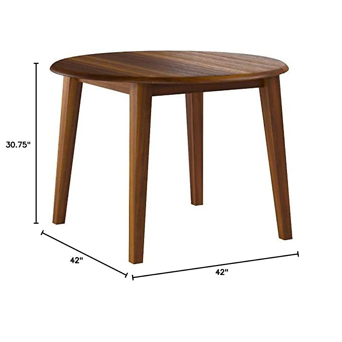 Signature Design by Ashley Berringer Dining Room Round Drop Leaf Table, Rustic Brown