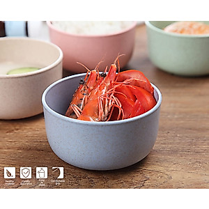 Old Tjikko Snack Bowls,Set of 4 Rice Bowls,100% BPA-Free Wheat Straw Fiber Snack Bowls,Eco-friendly Safe Kitchen Bowl for Children Adult Support Microwave(14 oz-4pack)