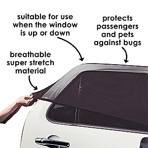 Diono Breeze 'n Shade Pack of 2 Universal Car Rear Side Window Baby Kid Pet Breathable Sun Shade Mesh Backseat, Fits Most Cars/SUVs
