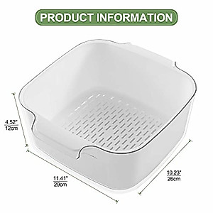 HNNJCK 8.2 Quart Kitchen Colanders Bowl Set, Fruit Vegetable Washing Basket, 2 in 1 Food Fruit Strainers, Large Plastic Double Layered Strainer Basket for Pasta, Spaghetti, Berry, Salads, BPA Free