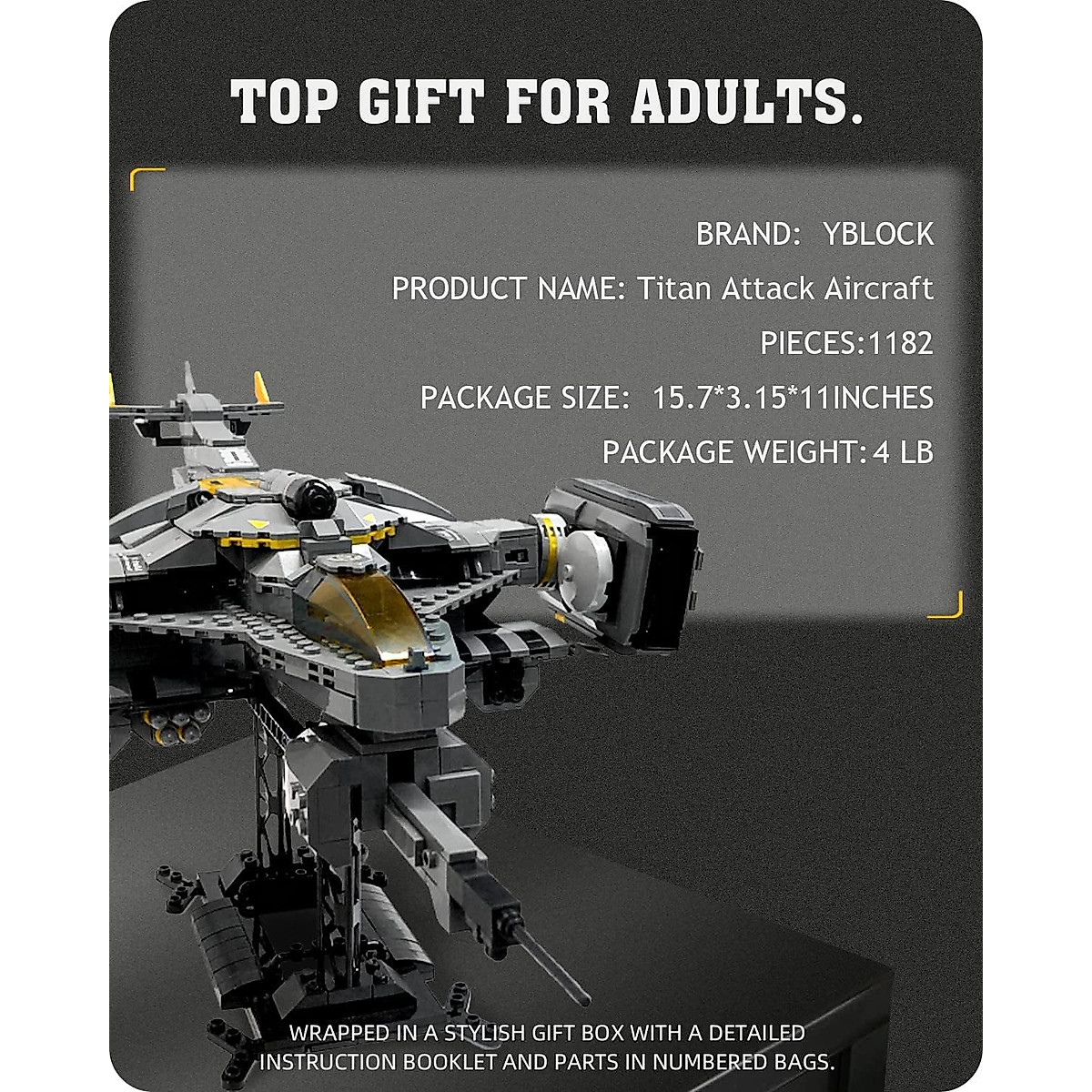 YBLOCK Space Wars Building UCS Set - Titan Attack Aircraft QJ5002 Building Toy. Boys and Girls Ages 6+, The Best Gift for SpaceWar of Star Series Enthusiasts (901 Pieces)