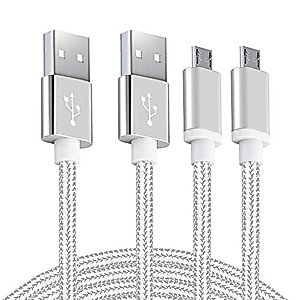Android Charger Micro USB Cable 2Pack 6FT Fast Charging Cord for Samsung Galaxy S6/S7 Edge, J3/J7 Star Prime Crown, Note 4/5, LG G4 K40 K30 K20 Stylo 3, Moto, Xbox, PS4, Kindle Fire Tablets and Phones
