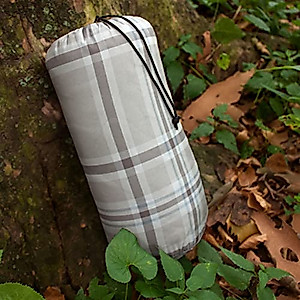 Cathay Home Coleman Indoor Outdoor Reversible Water Resistant and Sherpa Throw Blanket 50x60 Inch, Taupe (CMTH107)