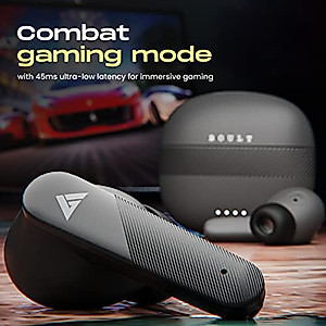Boult Z35 Earbuds with 32H Playtime, ENC Noise Cancelling mic, Type-C Fast Charging, IPX7 Waterproof 45ms Low Latency Gaming Earbuds Latest Bluetooth 5.3 Wireless Headphones Ear Buds (Graphite Black)