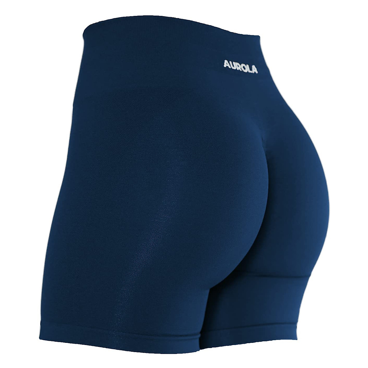 AUROLA Intensify Workout Shorts for Women Seamless Scrunch Short Gym Yoga Running Sport Active Exercise Fitness Shorts(XS,Tuxedo Blue)