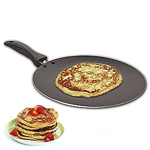 DBY Roti Pan Nonstick Chapati Tava Griddle Tawa Cooking Utensil Cookware Easy pancakes omelette fried eggs bread Cookware Best Crepes Pan Rounded Base durable Roti Paratha pan Round Griddle (285 mm)