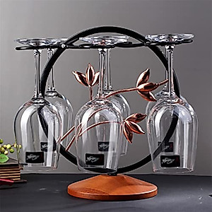 YFQHDD Wine Glass Rack,Cherry Blossoms Countertop Wine Glass Holder, Elegant Freestanding Tabletop Stemware Storage Rack/Wine Glass