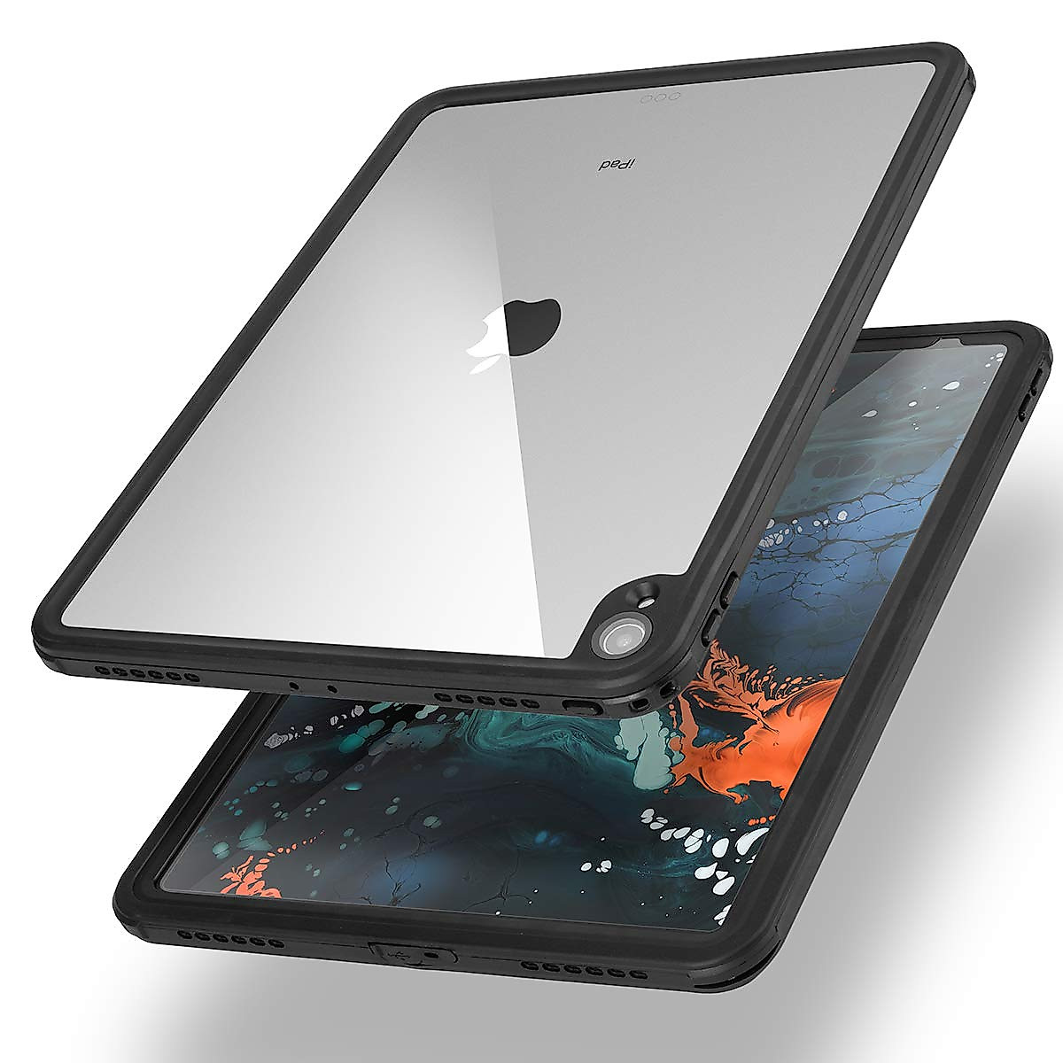 AICase IPad Pro 12.9 Inch Waterproof Cases,IP68 360 Degree Slim Dual Layer Armor Defender Shockproof Protective Case with Lanyard for iPad Pro 12.9" 2018