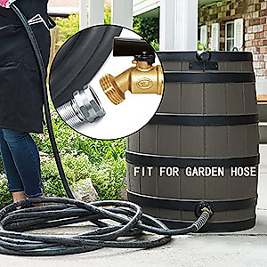 Joywayus Brass Water Container/Rain Barrel Spigot 3/4" Threaded Quarter Turn Ball Valve with Bulkhead Fitting, Suitable for Garden Hose Thread Connection