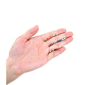 Tornito 14 Pairs Stainless Steel CZ Stud Earrings for Women Multicolor Cubic Zirconia Cartilage Helix Earrings Set Screwback 4MM