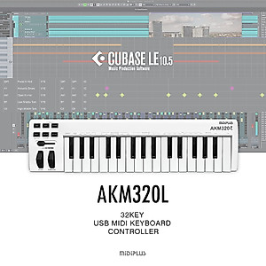MIDIPLUS AKM320L MIDI Keyboard Controller, white, 32-key