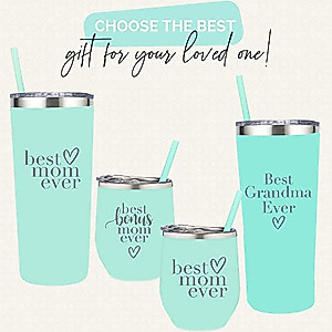 Best Grandma Ever Tumbler- 22oz BPA Free Tumbler Travel Mug with Straw and Lid- Best Grandma Gifts - Best Grandma Tumbler for Mothers Day Tumbler for Grandma - Best Grandma Water Bottle
