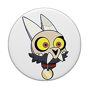 Adorable tiny demon with skull mask and horns PopSockets Standard PopGrip