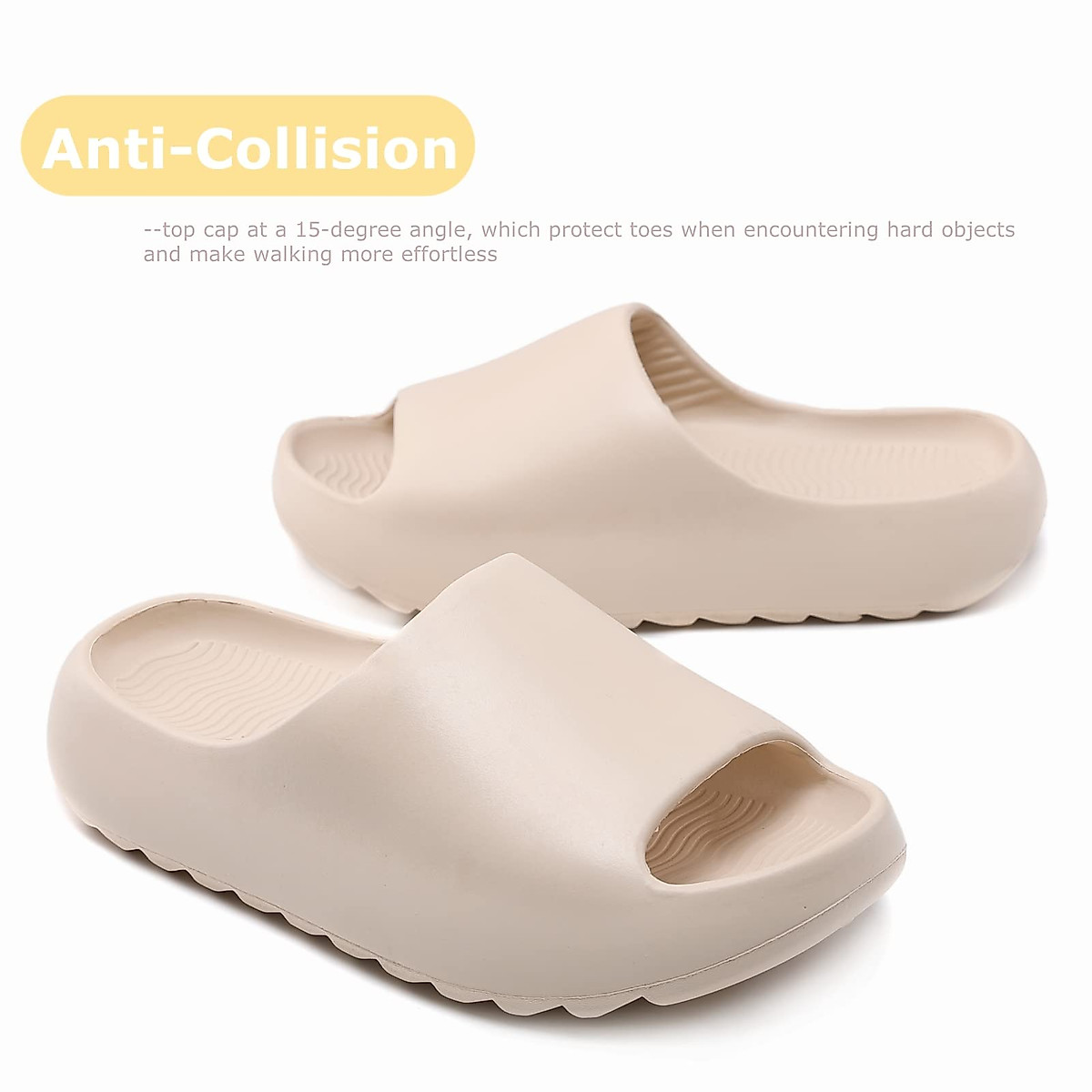Cloud Slides for Women Men Kids, Pillow Slippers Comfy Non-Slip Soft Waterproof Bathroom Shower Shoes, Cushioned Thick Sole Sandals for Indoor and Outdoor