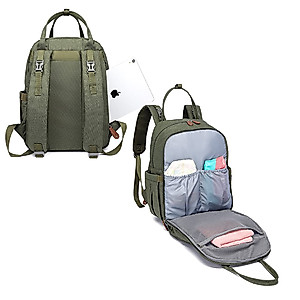 OUSIJOJO Diaper Bag Backpack, Green, with Changing Pad, 16.5x8x12 inches, Large Capacity, 18 Pockets, Waterproof, for Baby Girl Boy