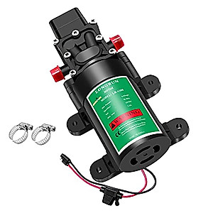 LONGRUN 12V Water Pump Diaphragm Sprayer Pumps with Adjustable Pressure Switch, 3L/Min 0.8GPM 65PSI Self Priming Fresh Water Pump for RV, Camper, Marine Boat, Lawn Watering