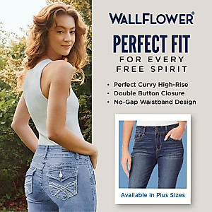 WallFlower Women's Size Flirty Curvy Crop High-Rise Insta Stretch Juniors (Standard, Alani, 18 Plus