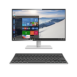 Arteck 2.4G Wireless Keyboard Stainless Steel Ultra Slim Keyboard for Computer/Desktop/PC/Laptop/Surface/Smart TV and Windows 11/10 / 8/7 / Vista/XP Built in Rechargeable Battery