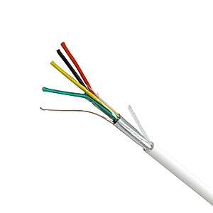 LOGICO Security Wire Burglar Alarm 18/4 500FT Stranded Shielded Control Speaker Cable