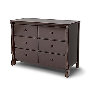 Delta Children Universal 6 Drawer Dresser, Greenguard Gold Certified, Dark Chocolate