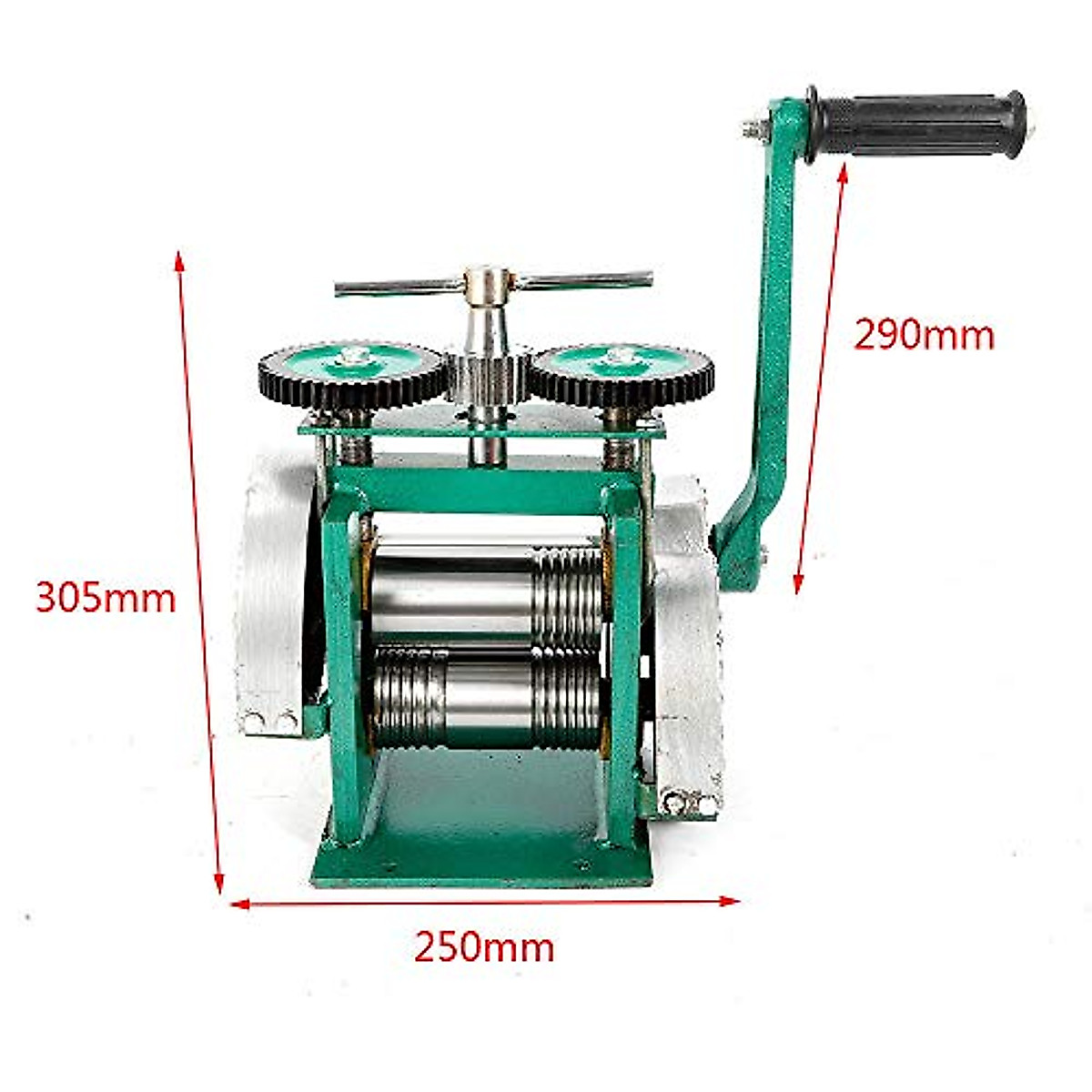 Stainless Alloy Manual Rolling Mill Machine Assembled Jewelry Metal Wire Reducing Thickness Press 85mm Tablett Green Jewelry DIY Tool