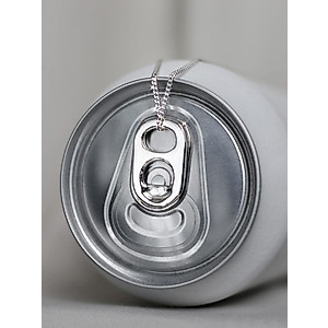 Frodete Soda Tab Necklace for Women Soda Bottle Cap Necklaces for Women Trendy Silver Beaded Chain Necklaces Punk Gifts Christmas Gifts